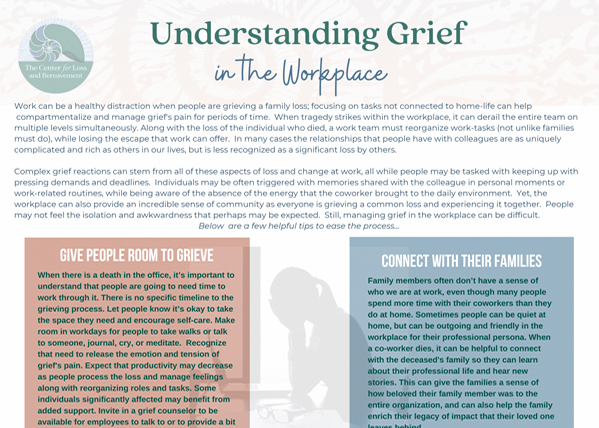 Understanding Grief in the Workplace - Center for Loss and Bereavement